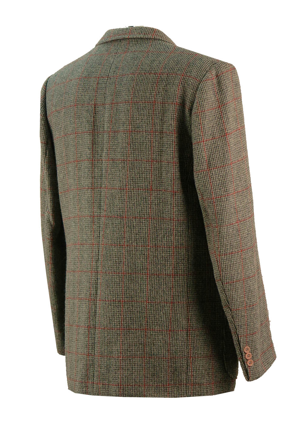 Grey and Red Prince of Wales Check Tweed Jacket - XL | Reign Vintage