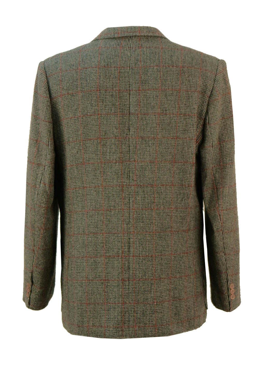 Grey and Red Prince of Wales Check Tweed Jacket - XL | Reign Vintage