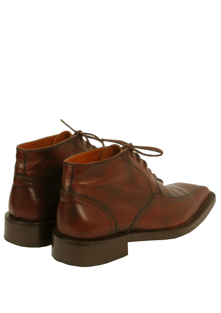 Brown Leather Ankle Derby Boots with Bicycle Toe - UK Size 7.5 | Reign ...