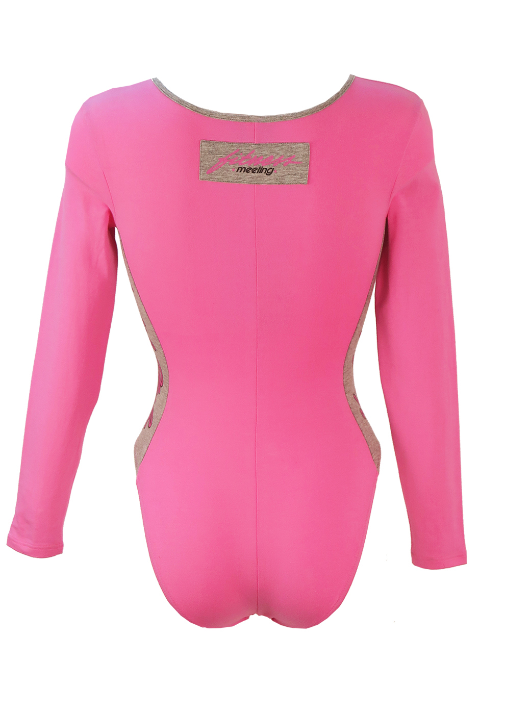 Candy Pink Leotard Top with Grey Side Stripes - XS | Reign Vintage