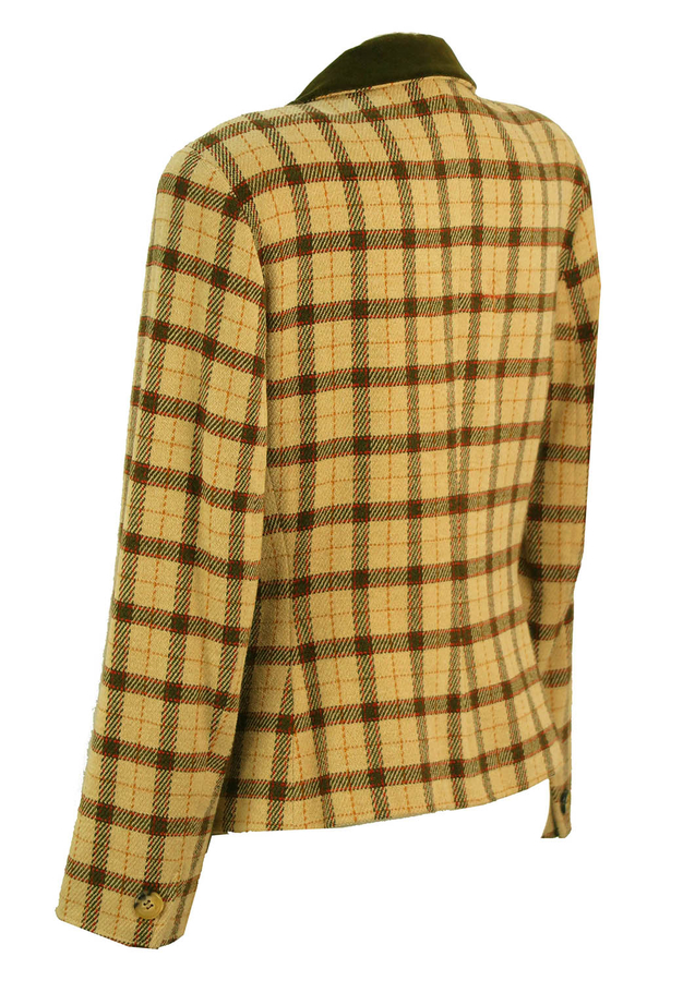 Marella Cream Check Wool Blend Jacket - M | Reign Vintage