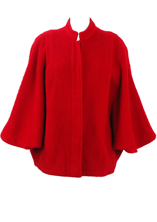 Red Cape with Bell Sleeve Detail - M/L | Reign Vintage