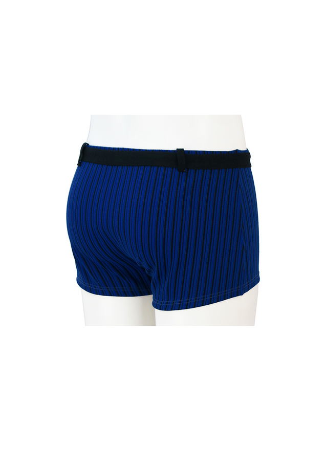 Vintage 60's Blue & Black Striped Swim Trunks with Black Belt - S/M ...
