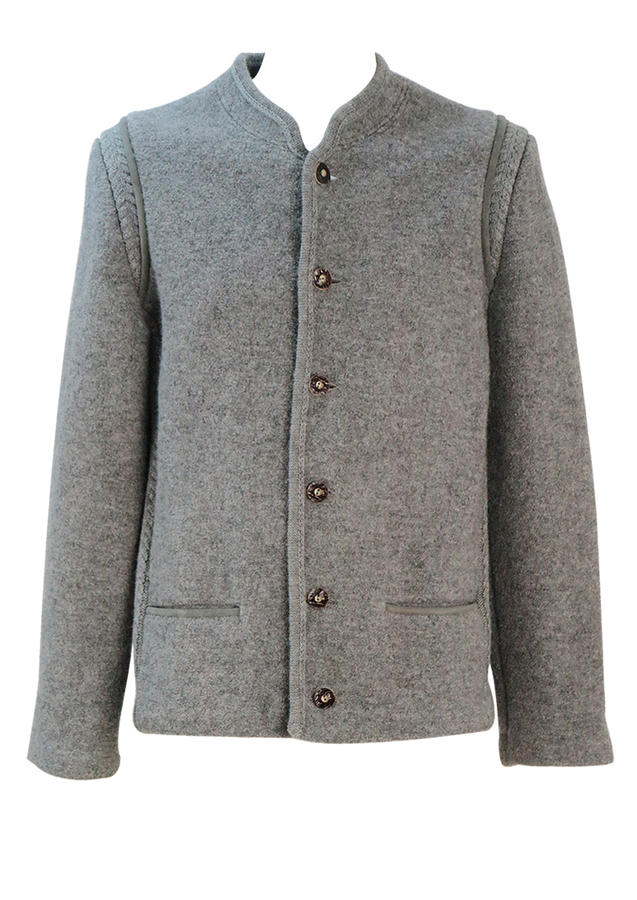 Classic Tyrolean Pure New Wool Grey Jacket - M/L | Reign Vintage