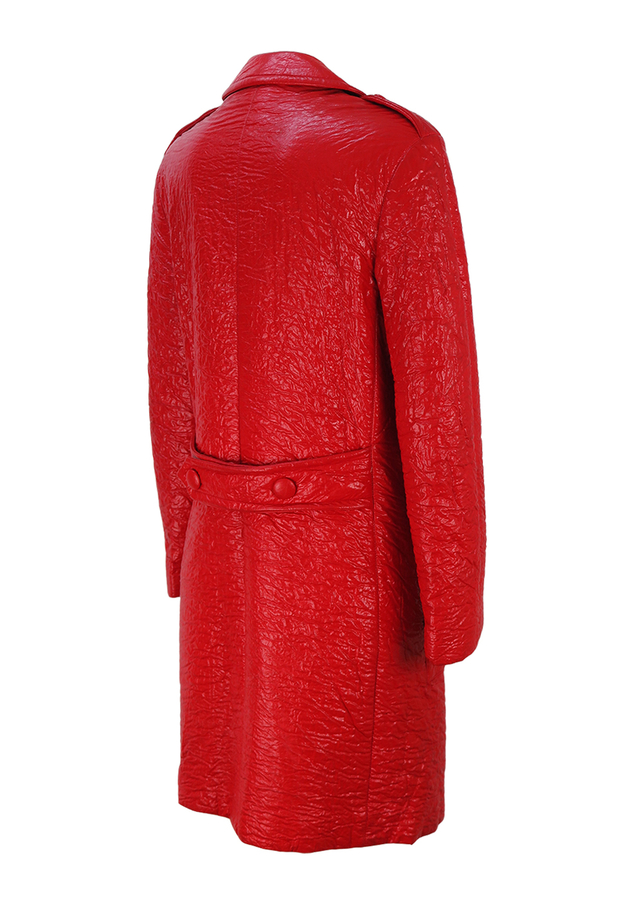 Vintage 60's Wet Look Red Textured PVC Coat - S/M | Reign Vintage