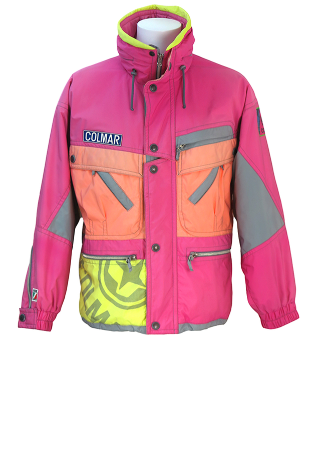 Colmar Pink, Orange, Yellow & Grey Patterned Ski Jacket with Multi ...