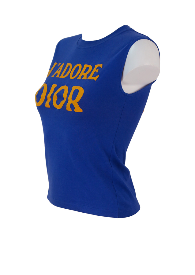 Christian Dior Blue Sleeveless Fitted T-shirt with ‘J’adore Dior ...
