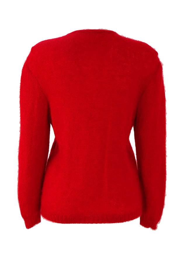 Bold Red Jumper with Iridescent Red Bead Pattern - M | Reign Vintage