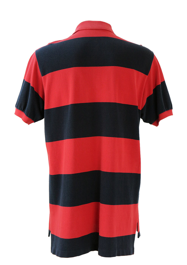 Polo by Ralph Lauren - Blue & Red Striped Polo Shirt - L/XL | Reign Vintage