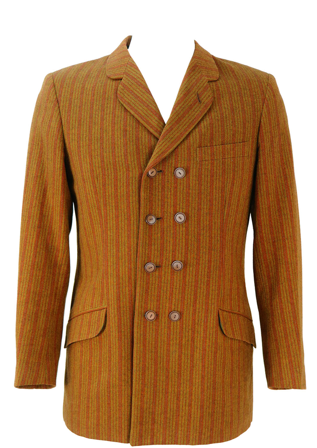 Vintage 1960's Mod Style Ochre & Russet Striped Blazer - M | Reign Vintage