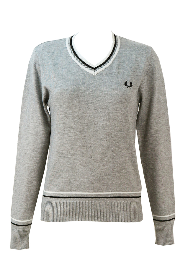 Fred Perry Grey Jumper - S/M | Reign Vintage